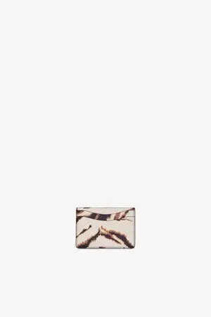 GANNI Bou Card Holder In Zebra