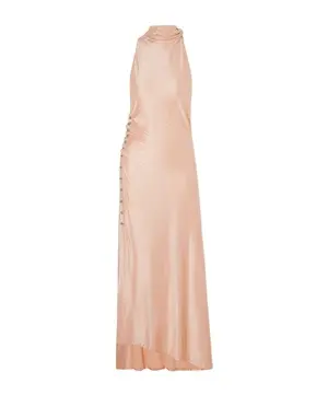 Rabanne Embellished Pleated Dress - Peach