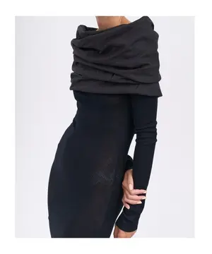 ENTIRE STUDIOS Long Sleeve Maxi Dress With Side Zip And Slit Hem