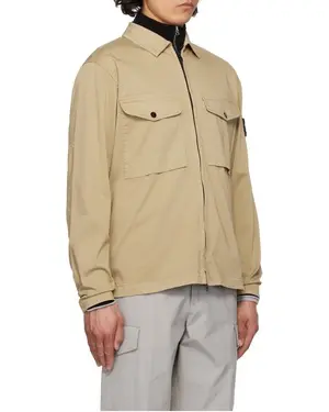 Stone Island Compass Patch Zipped Overshirt