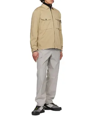 Stone Island Compass Patch Zipped Overshirt