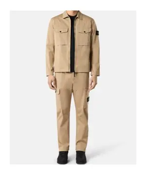 Stone Island Compass Patch Zipped Overshirt