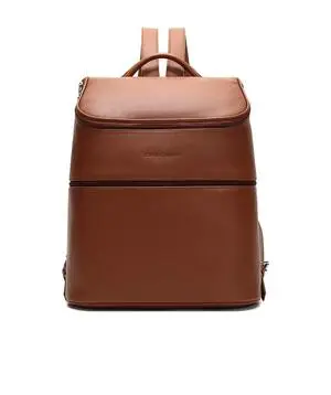 Longchamp Le Foulonné Grained-leather Backpack - Brown
