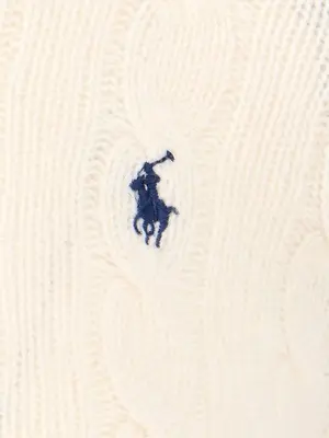 Polo Ralph Lauren Pony Embroidered Cable-knit Jumper - Nude