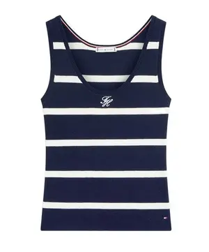 Tommy Hilfiger Sleeveless Ribbed Knit Vest - Black
