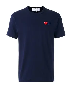 Play Comme Des Garcon Heart-patch Cotton T-shirt - Black