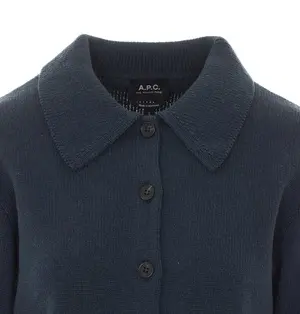 A.p.c. Long Sleeve Cardigan With Turn-down Collar