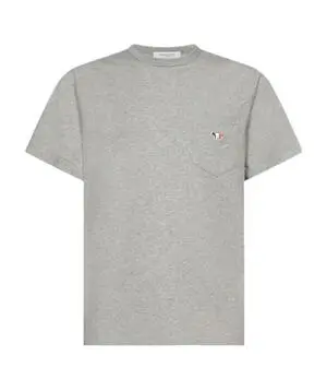 Maison Kitsuné Fox-patch Cotton T-shirt - Gray