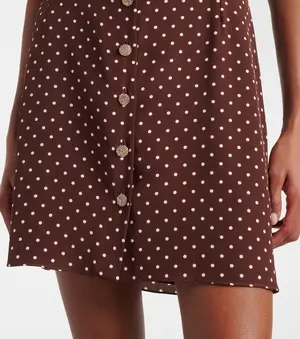 Alessandra Rich Polka-dot Ruffled Silk Minidress