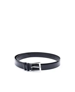 ORTIGNI Logo Logo Belt - Black