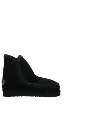 Mou Eskimo 18 Contrast Stitched Ankle Boots - Black
