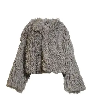 Tagliatore Faux Fur Crewneck Jacket