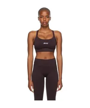REEBOK Jacquard-logo Sports Bra - Black