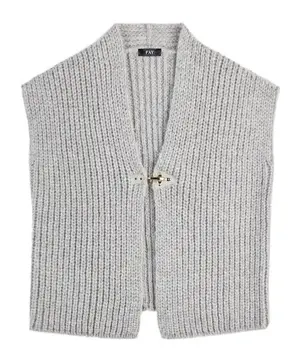 FAY Hook-closure Mohair Waistcoat - Grey