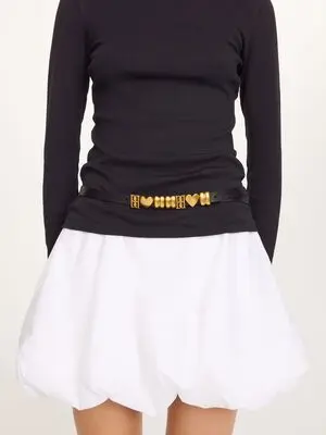 BY MALENE BIRGER Heart Detail Belt - Black