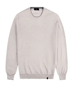 FAY Elbow-patch Round Neck Knitwear - Grey