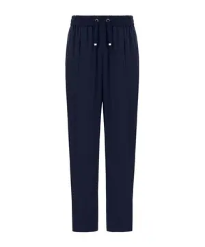 Herno Lightweight Drawstring Cropped Trousers - Blue