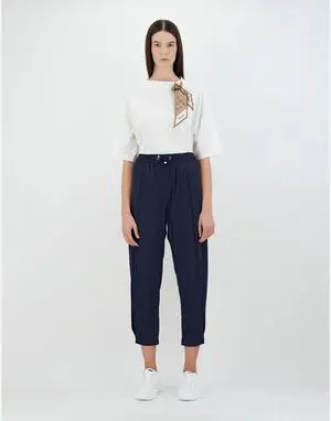 Herno Lightweight Drawstring Cropped Trousers