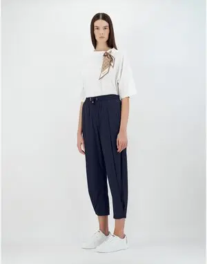 Herno Lightweight Drawstring Cropped Trousers