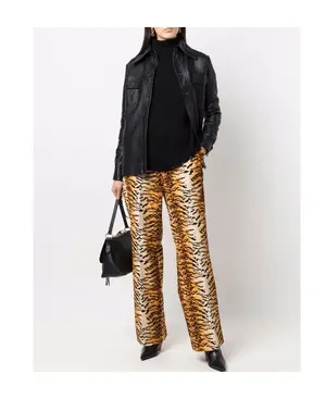 Philosophy Di Lorenzo Serafini Animal Print Wide-leg Trousers