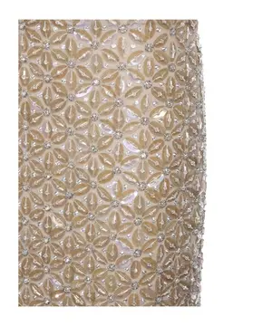 P.a.r.o.s.h Sequin Floral Midi Skirt - Nude