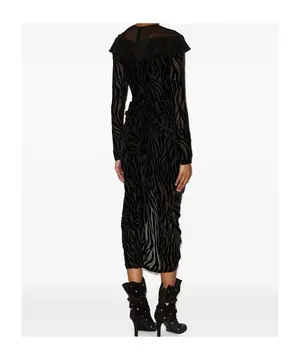 Isabel Marant Étoile Zebra Sheer Asymmetric Dress