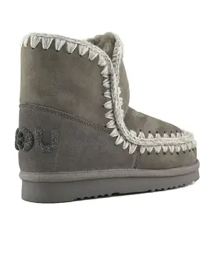 Mou Crochet-detail Sheepskin Boots