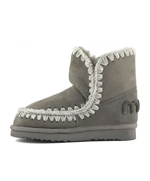 Mou Crochet-detail Sheepskin Boots
