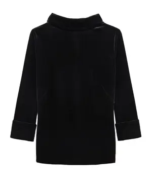 Dorothee Schumacher Velvet Turtleneck Top - Black