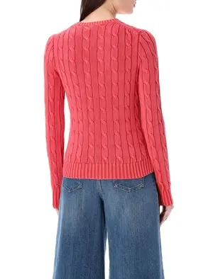 Polo Ralph Lauren Embroidered Cable-knit Jumper - Red