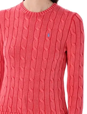 Polo Ralph Lauren Embroidered Cable-knit Jumper - Red