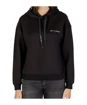 Armani Exchange Long-sleeved Hooded Sweatshirt - Black