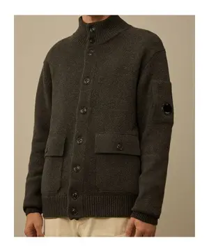 C.P. COMPANY Lens Detailed Turtleneck Cardigan