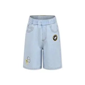 Kenzo Elastic Waist Printed Denim Shorts - Blue
