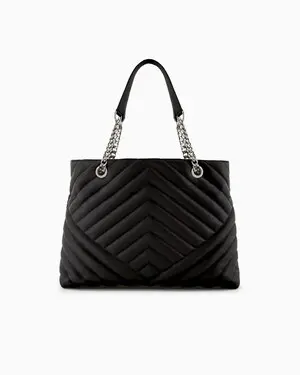 Armani Exchange Matelassé Tote Bag With Chain Straps