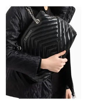Armani Exchange Matelassé Tote Bag With Chain Straps