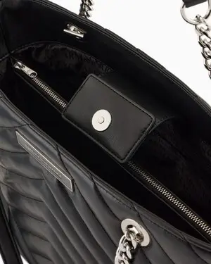 Armani Exchange Matelassé Tote Bag With Chain Straps