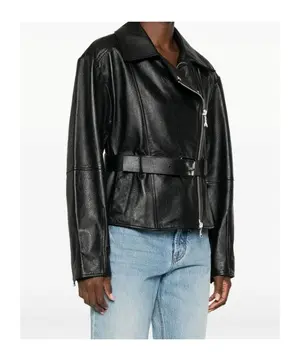 Patrizia Pepe Belted Zip-up Biker Jacket