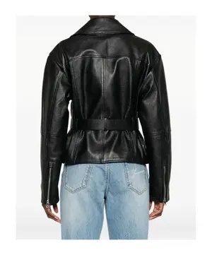 Patrizia Pepe Belted Zip-up Biker Jacket