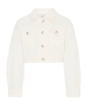 Monnalisa Crystal-embellished Jacket - White