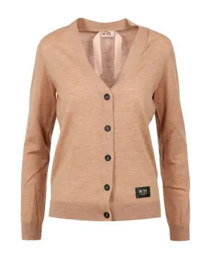 N.21 Long-sleeved Knitted Cardigan - Nude