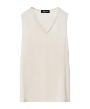 Fabiana Filippi Sable Filo Diamante V-neck Top - White