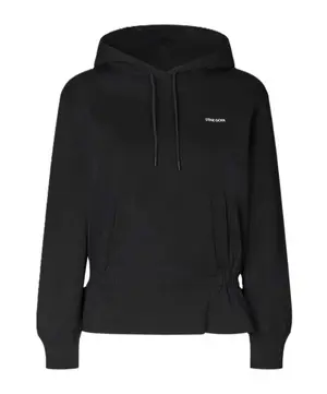 Stine Goya Ruffled-hem Hoodie - Black