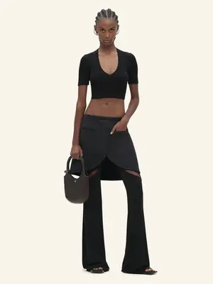 COURREGES Courrèges V-neck Cropped Knitted Top