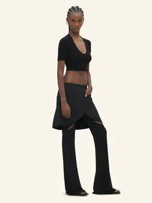 COURREGES Courrèges V-neck Cropped Knitted Top
