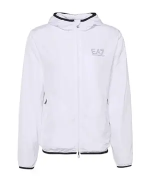 EA7 Logo-detail Hooded Jacket - White