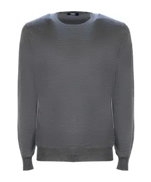 Fedeli Ribbed Crew Neck Knitwear - Black
