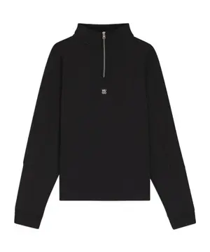 Hugo Boss Quarter Zip Panel Sweater - Black