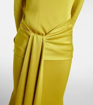 Alex Perry Draped Belt Satin Crepe Dress