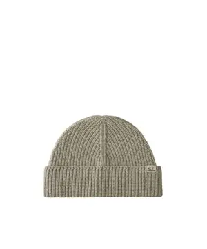 C.P. COMPANY Extrafine Merino Fisherman Beanie - Grey